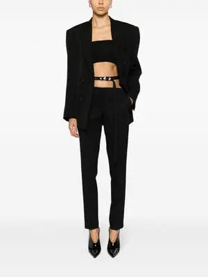 Attico Waist-strap Wool Trousers - Black