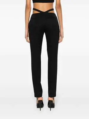 Attico Waist-strap Wool Trousers - Black