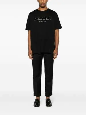 Balmain Flocked-logo Cotton T-shirt
