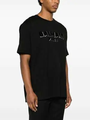 Balmain Flocked-logo Cotton T-shirt