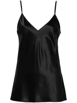 JOSEPH V-neck Silk Top - Black