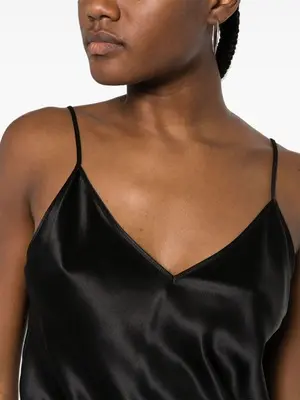 JOSEPH V-neck Silk Top - Black