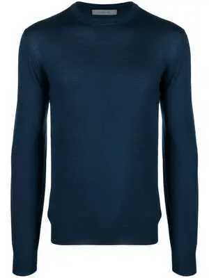 Corneliani Fine-knit Wool Jumper - Blue