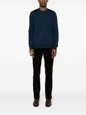 Corneliani Fine-knit Wool Jumper - Blue