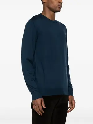 Corneliani Fine-knit Wool Jumper - Blue