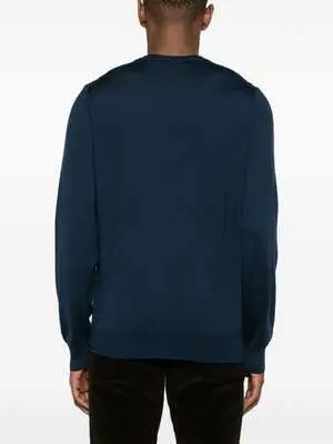 Corneliani Fine-knit Wool Jumper - Blue