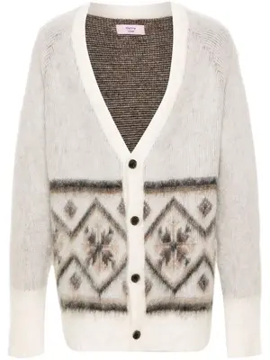 MARTINE ROSE Brushed Fair Isle-intarsia Cardigan
