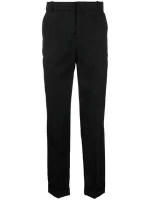 Balmain Tapered Wool Trousers - Black