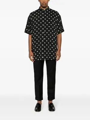 Balmain Tapered Wool Trousers - Black