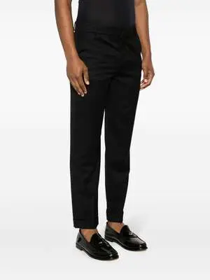 Balmain Tapered Wool Trousers - Black