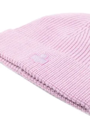 Isabel Marant Étoile Logo-embroidered Ribbed Beanie - Purple