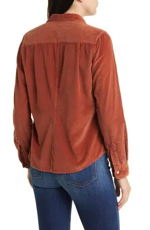 Frank & Eileen Barry Tailored Fit Corduroy Button-up Shirt - Rust
