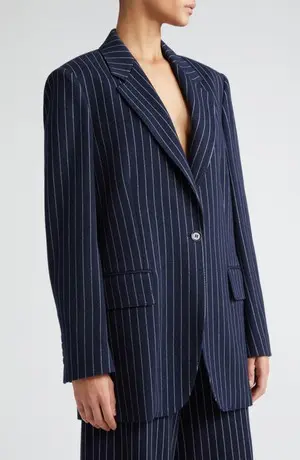 Max Mara Aceri Pinstripe Jacket - Ultramarine