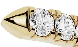 JENNIFER FISHER 18k Gold Lab Created Diamond Ring