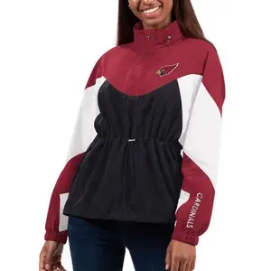 G-III 4HER BY CARL BANKS Cardinal Arizona Cardinals Tie Breaker Lightweight Quarter-zip Jacket - Black
