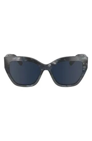 Longchamp 55mm Butterfly Sunglasses - Textured Blue