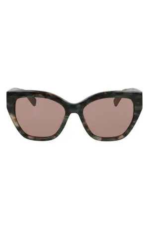 Longchamp 55mm Butterfly Sunglasses - Textured Green