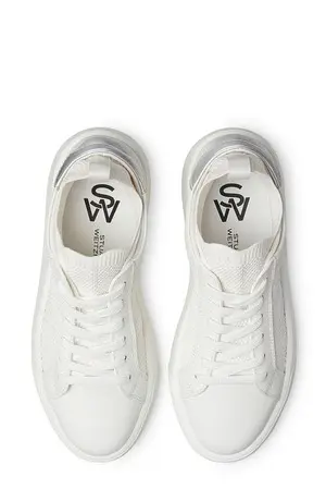 STUART WEITZMAN 5050 Pro Sneaker - White/silver Leather