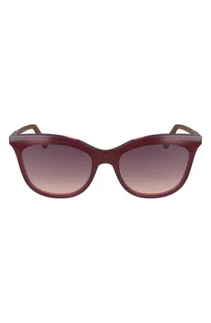 Longchamp 53mm Gradient Cat Eye Sunglasses - Dark Rose/peach