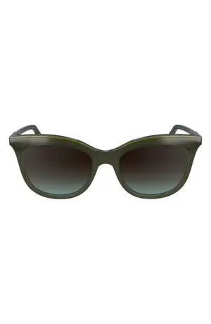 Longchamp 53mm Gradient Cat Eye Sunglasses - Olive/ Azure