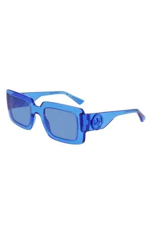 Longchamp 53mm Rectangular Sunglasses - Blue