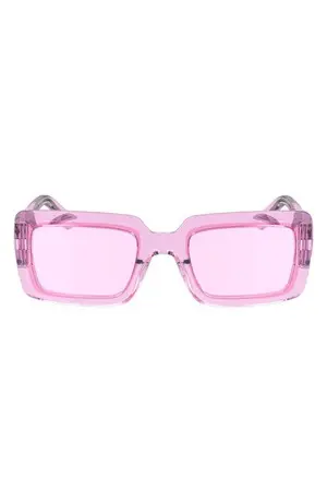 Longchamp 53mm Rectangular Sunglasses - Pink