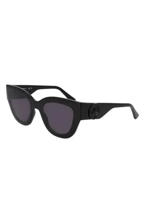 Longchamp 52mm Cat Eye Sunglasses - Black