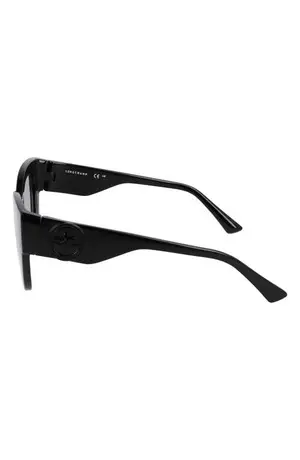 Longchamp 52mm Cat Eye Sunglasses - Black
