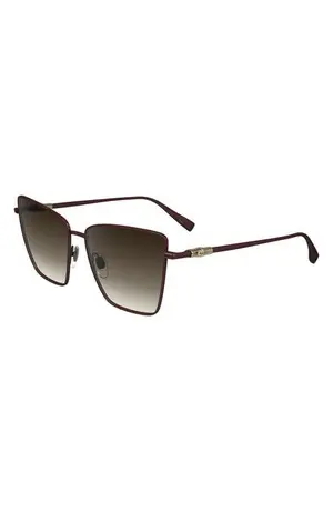 Longchamp 55mm Gradient Square Sunglasses - Burgundy