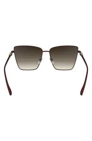 Longchamp 55mm Gradient Square Sunglasses - Burgundy