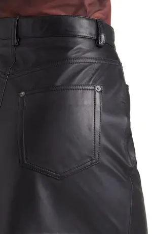 REFORMATION Veda Tazz Leather Midi Skirt