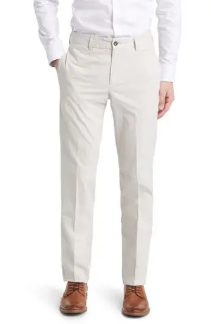 Berle Trim Fit Cotton Poplin Dress Pants