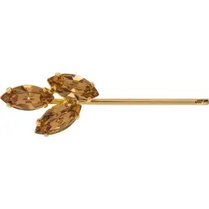 L. Erickson L. Erickson Triple Crystal Bobby Pin Lt Colorado Topaz/ Gold
