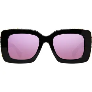 Kurt Geiger 52mm Embellished Square Sunglasses - Black/rainbow