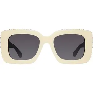 Kurt Geiger Kurt Geiger London 52mm Embellished Square Sunglasses Bone/gray Gradient