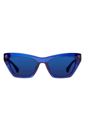 Kurt Geiger Kurt Geiger London 51mm Cat Eye Sunglasses Blue Glitter/ Blue Flash Sppz