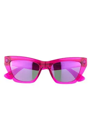 Kurt Geiger 51mm Cat Eye Sunglasses - Fuchsia Matte/ Pink Flash