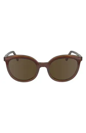 Longchamp 50mm Round Frame Sunglasses - Brown/caramel