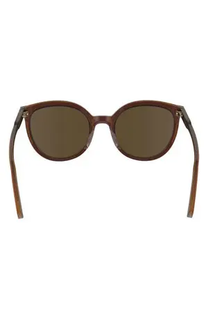 Longchamp 50mm Round Frame Sunglasses - Brown/caramel