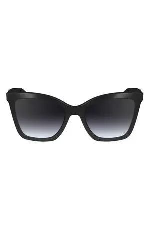Longchamp Le Pliage 54mm Gradient Cat Eye Sunglasses - Black