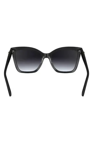 Longchamp Le Pliage 54mm Gradient Cat Eye Sunglasses - Black