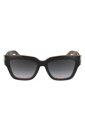 Longchamp Longchamp 53mm Rectangular Sunglasses Black/ Havana