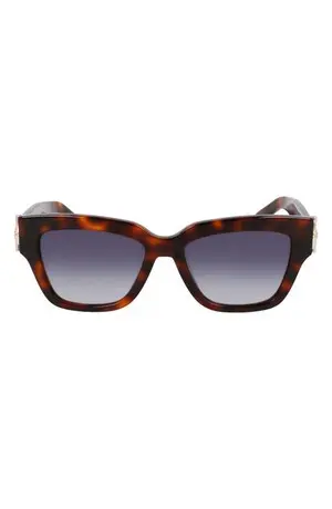 Longchamp Longchamp 53mm Rectangular Sunglasses Havana