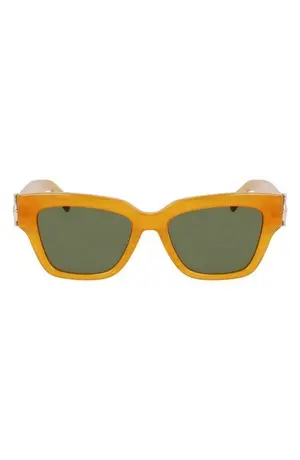 Longchamp Longchamp 53mm Rectangular Sunglasses Honey