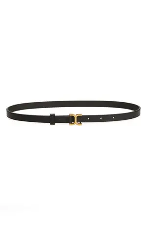 CHLOÉ Chloé Marcie Leather Belt With Logo Buckle