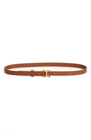 Chloé Marcie Leather Belt With Logo Buckle - Tan 25m