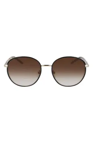 Longchamp 53mm Round Sunglasses - Gold/ Black