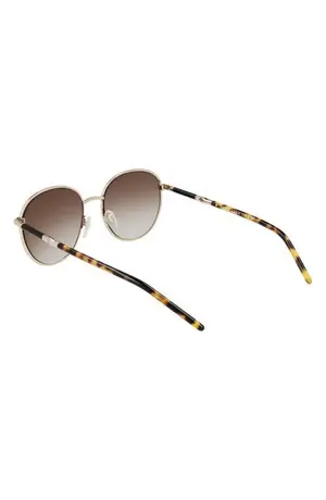 Longchamp 53mm Round Sunglasses - Gold/ Black