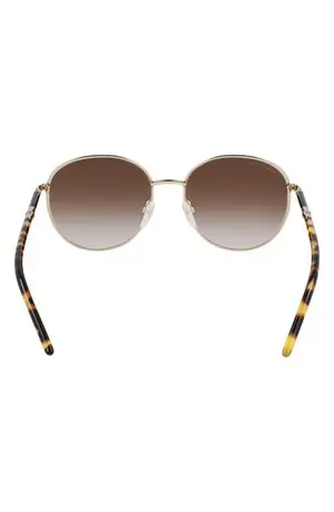 Longchamp 53mm Round Sunglasses - Gold/ Black