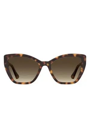 Moschino 55mm Gradient Cat Eye Sunglasses - Havana